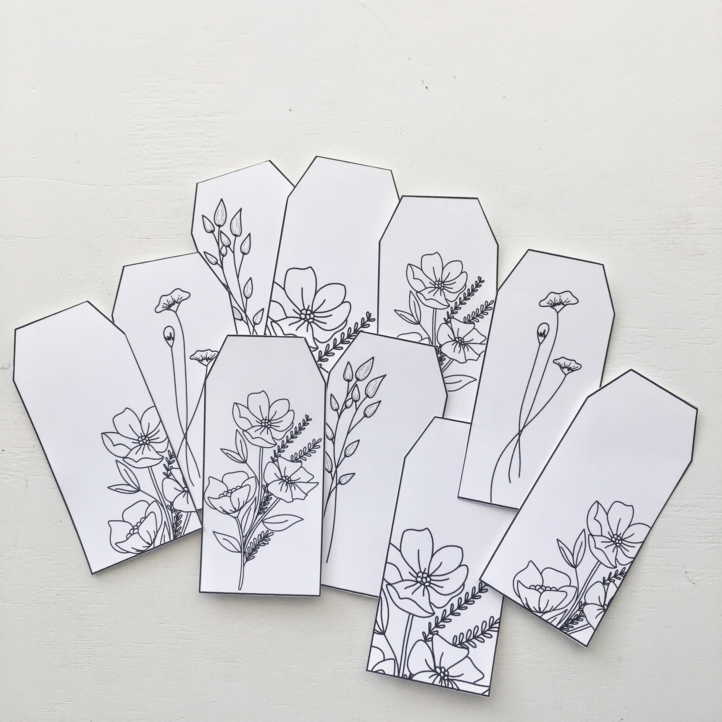 Flower Tags Digital Download 8.5x11 Printable | Etsy