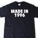 1996 Birthday Shirt, Made in 1996 T-shirt, Funny 28th Birthday, Retro ...