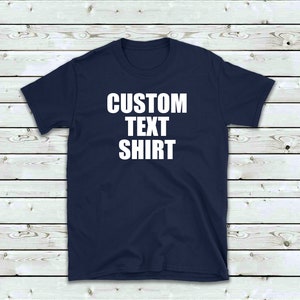 Custom Shirt, Personalized Block Font Text T-shirt, Custom Short Sleeve ...
