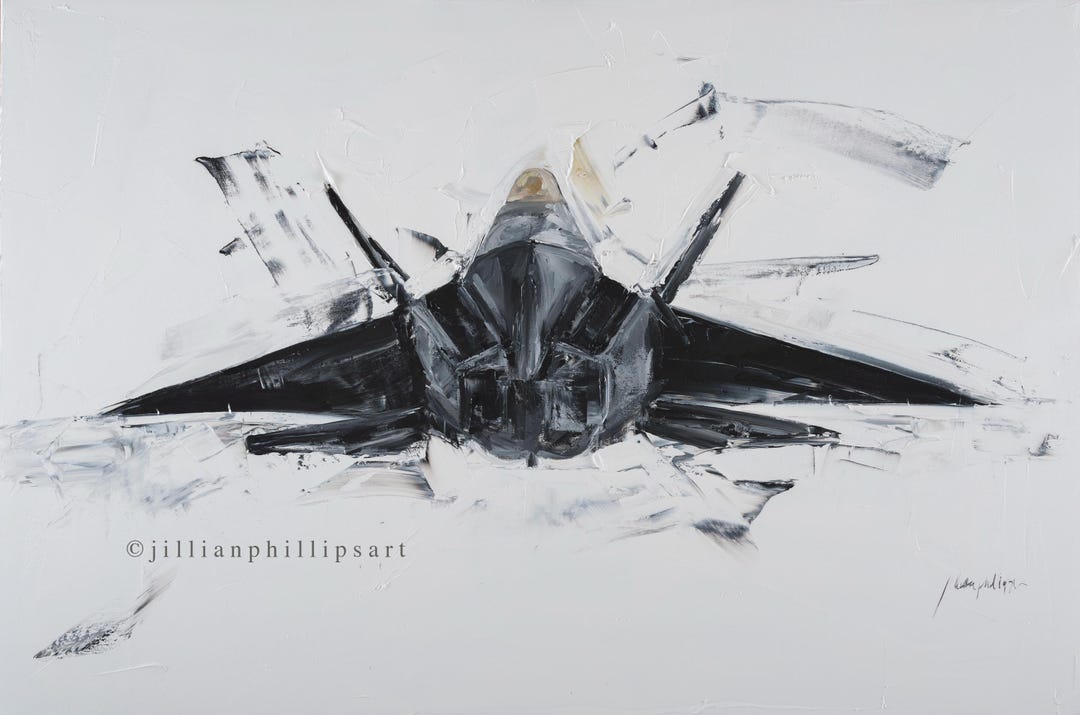 F22 Fighter Jet, Air Force Gift, Aviation Lover, Print of Original Oil ...