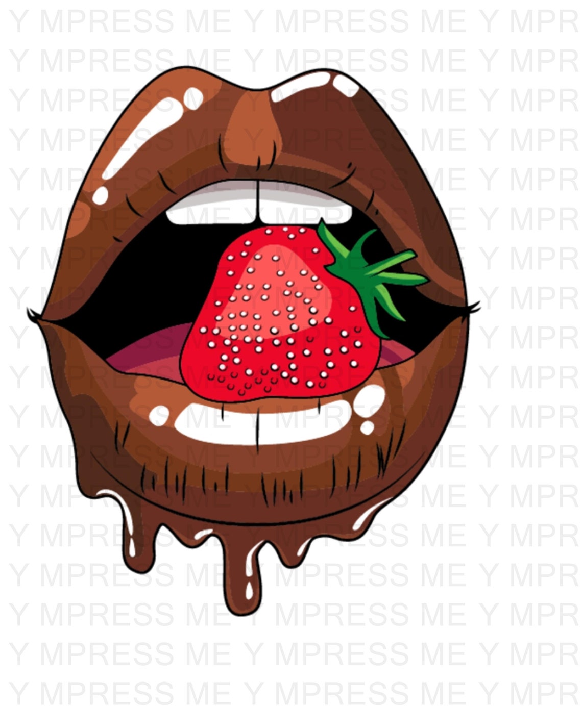 Chocolate Strawberry Lips SVG Download - Etsy
