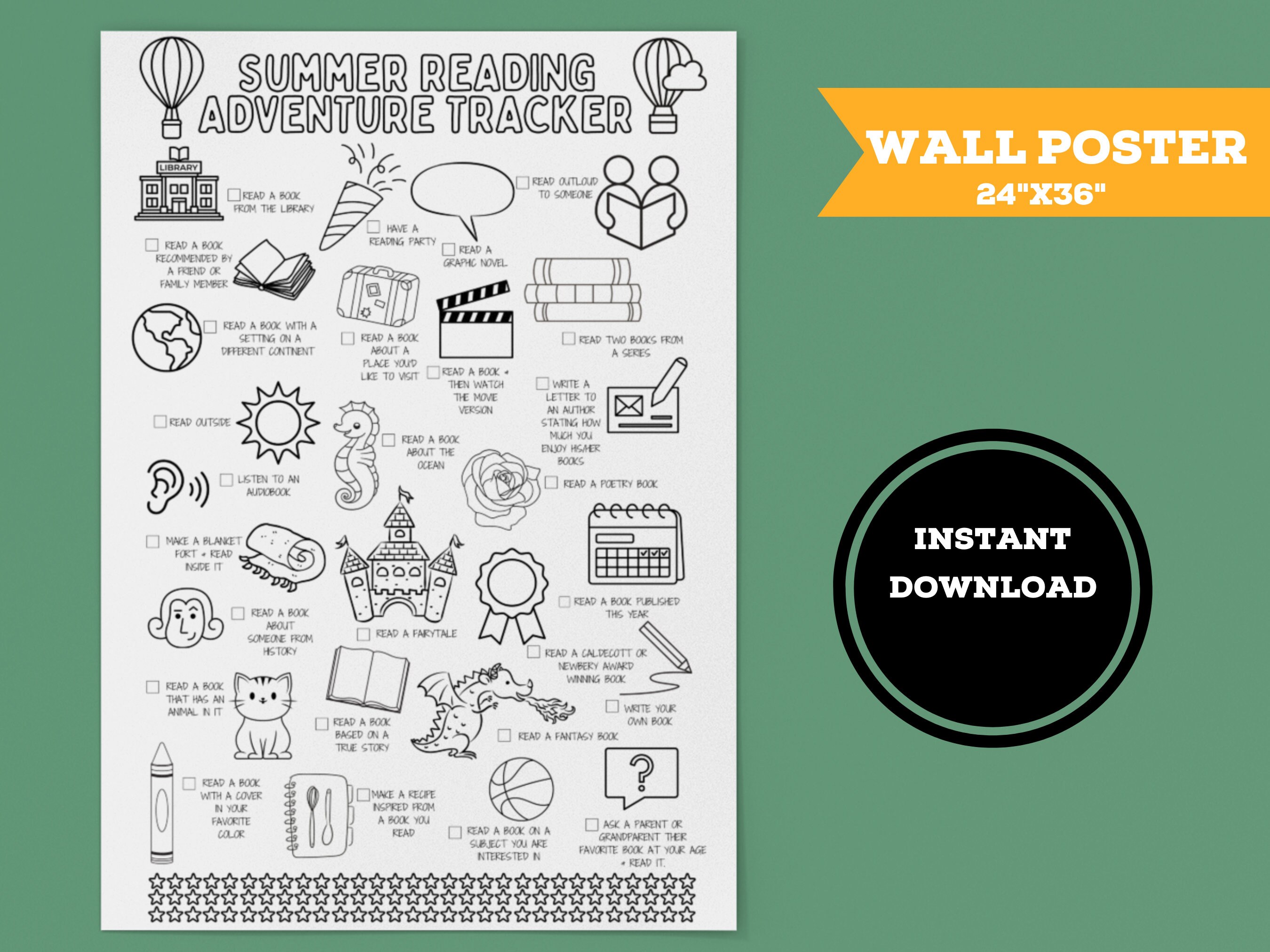 Summer Reading Adventure Printable Poster for Kids | Book Log, Reading ...