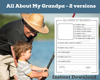 All About My Dad Printable Father's Day Birthday - Etsy