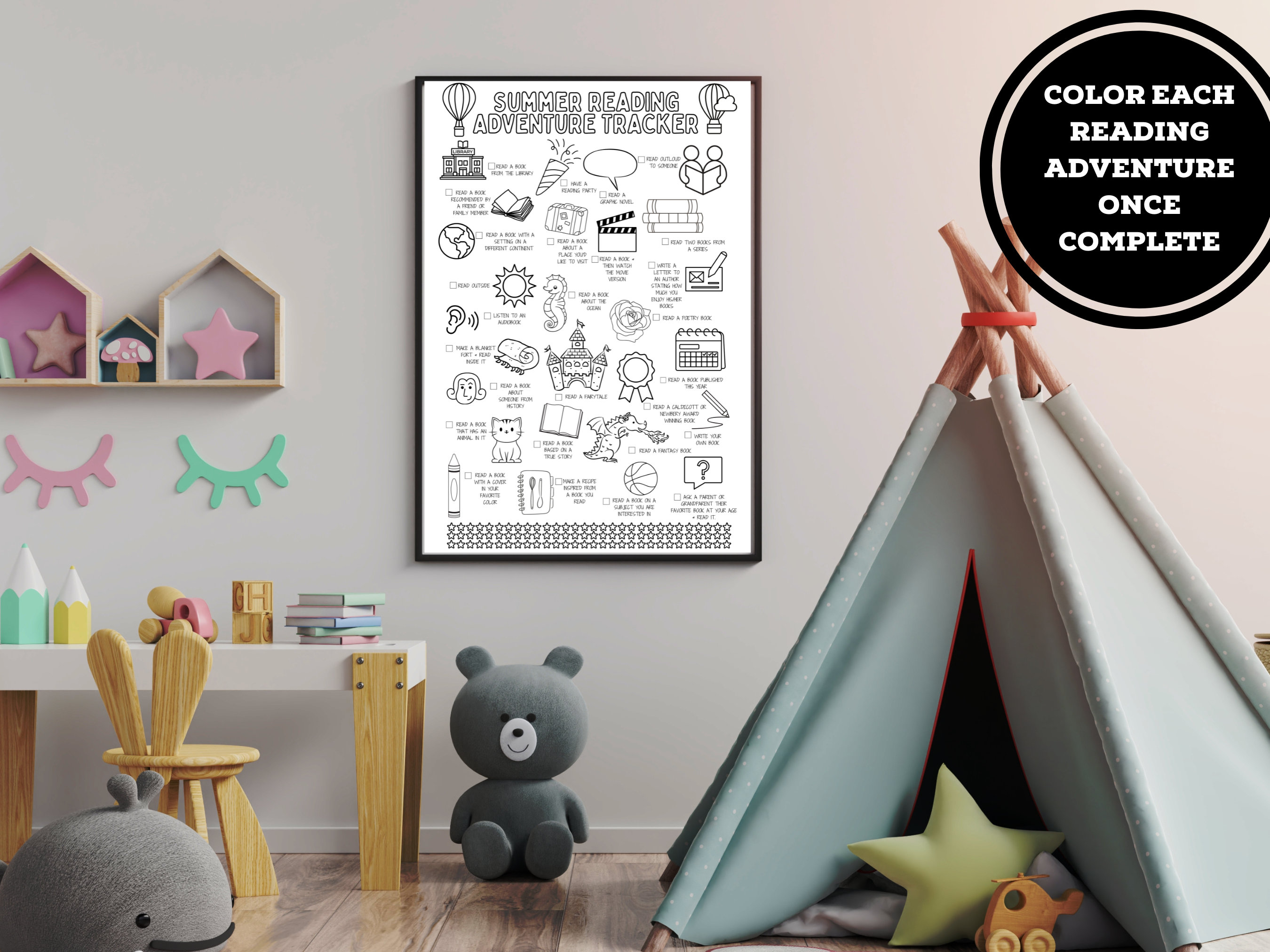 Summer Reading Adventure Printable Poster for Kids | Book Log, Reading ...