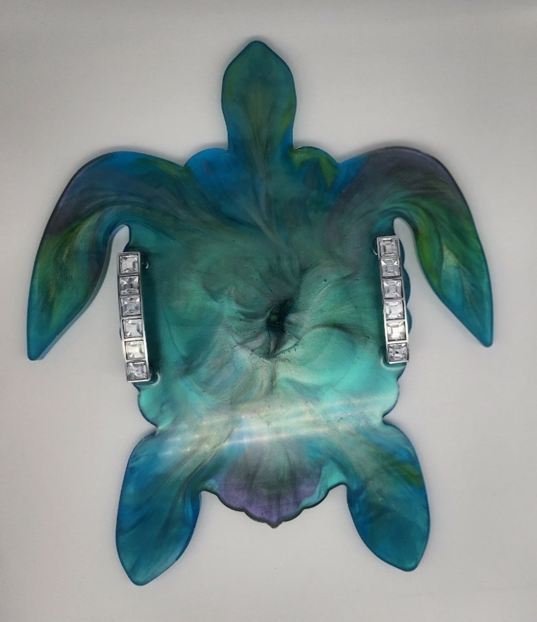 Beautiful Sea Turtle Tray With Rhinestone Handles - Etsy