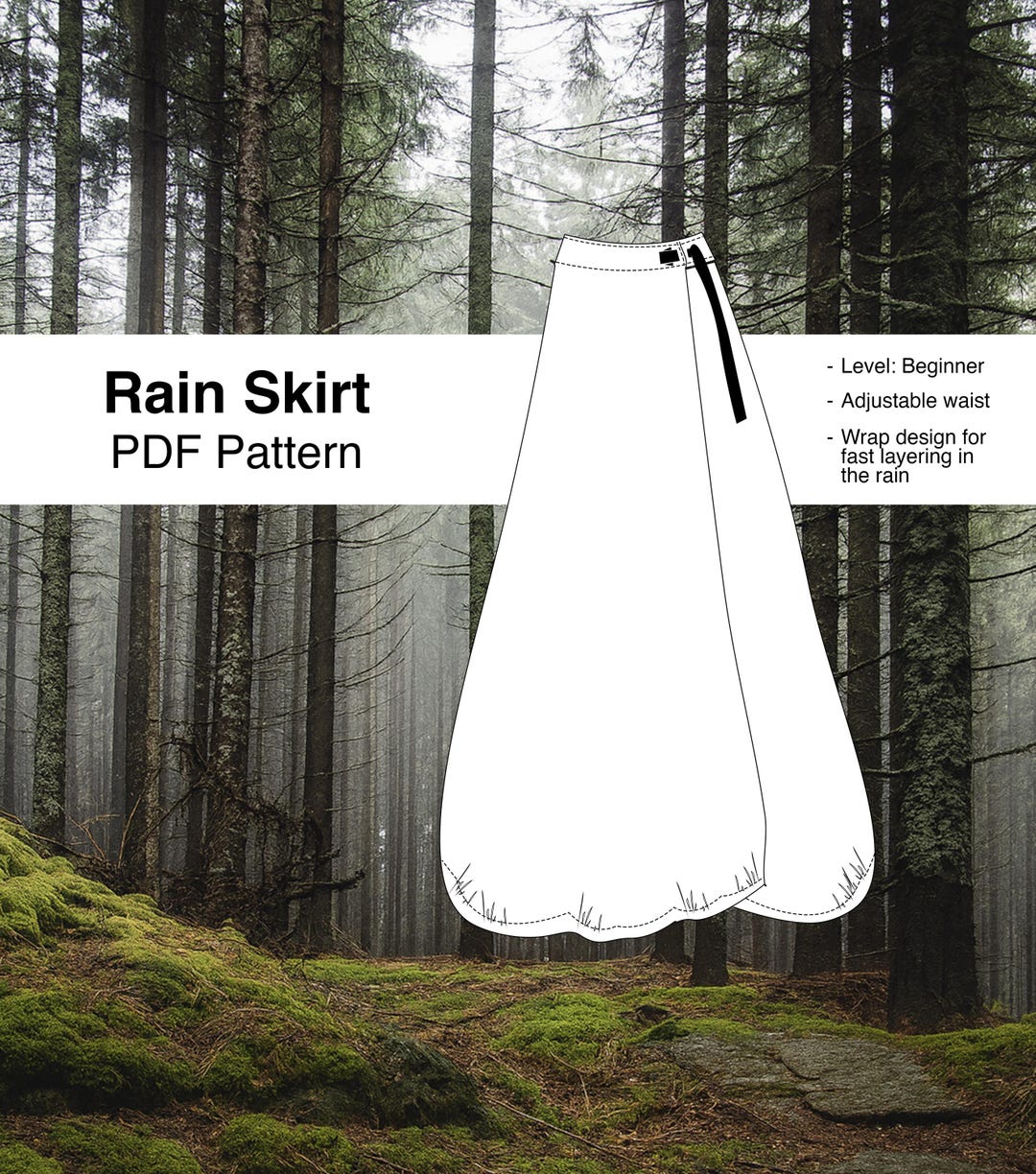 Rain Skirt PDF Pattern: Ultralight Waterproof Hiking & Backpacking Rain ...