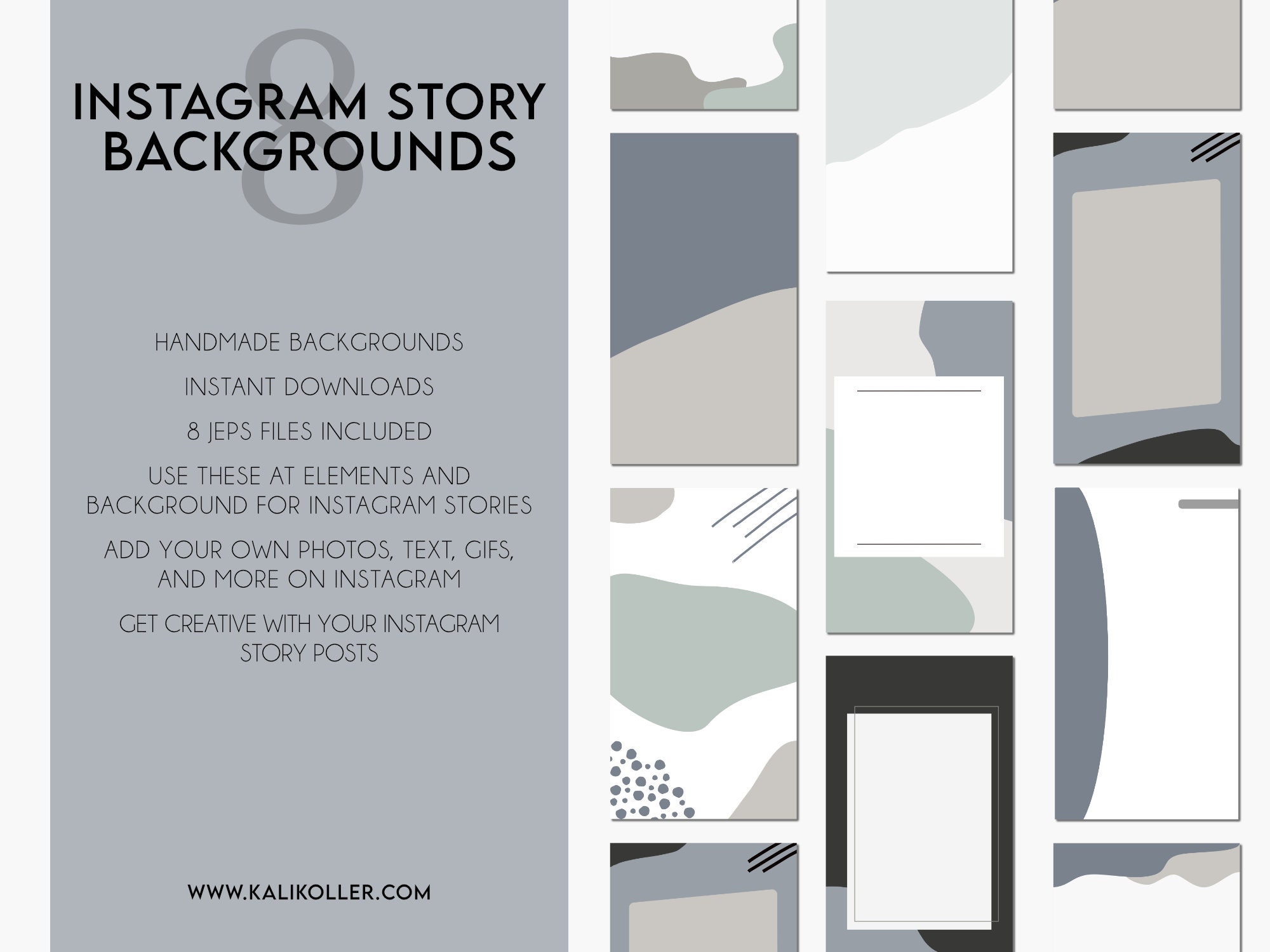 8 Instagram Story Backgrounds, Instagram Templates, Blank Insta ...