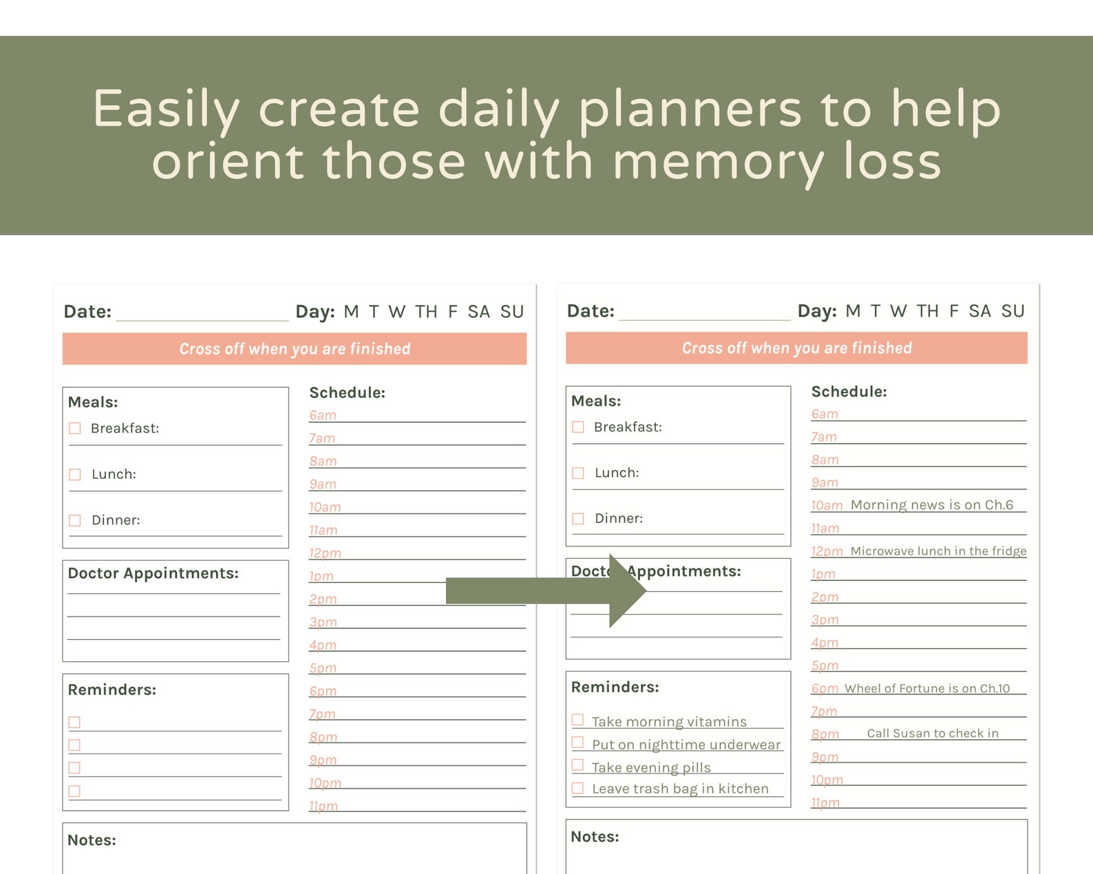 Memory Loss & Elderly Daily Planner | Norma Collection | Set of 2 ...