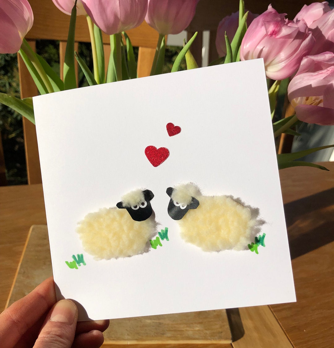 Sheep Personalised Valentines Day Card, Cute Valentines Card, Wool 7 ...