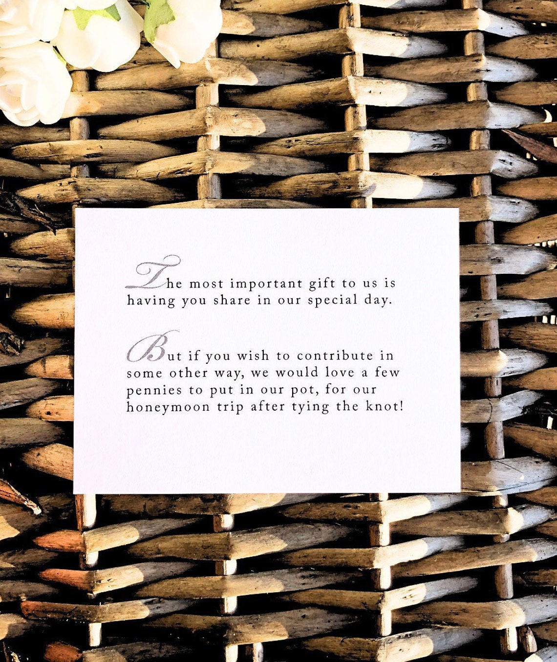 Wedding Invitation Poem for Money Honeymoon Poem Card Gift Information ...