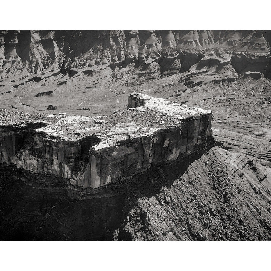 Parriott Mesa, an Aerial View: A Black and White Photograph - Etsy