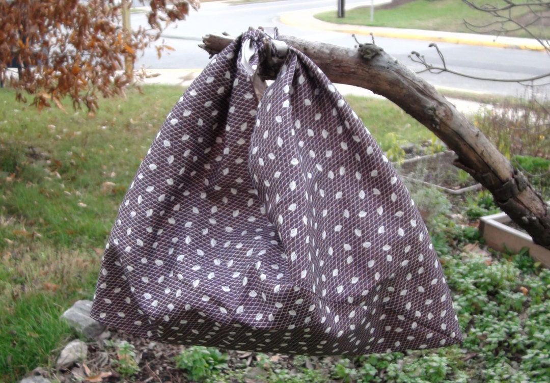 Japanese Kimono Fabric Bag in a Pouch, Azuma Bukuro Bag, Japanese ...