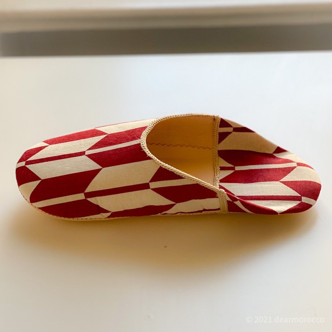 BABOUCHE Fabric Japanese 41 // Dear Morocco // Sheepskin Slippers ...