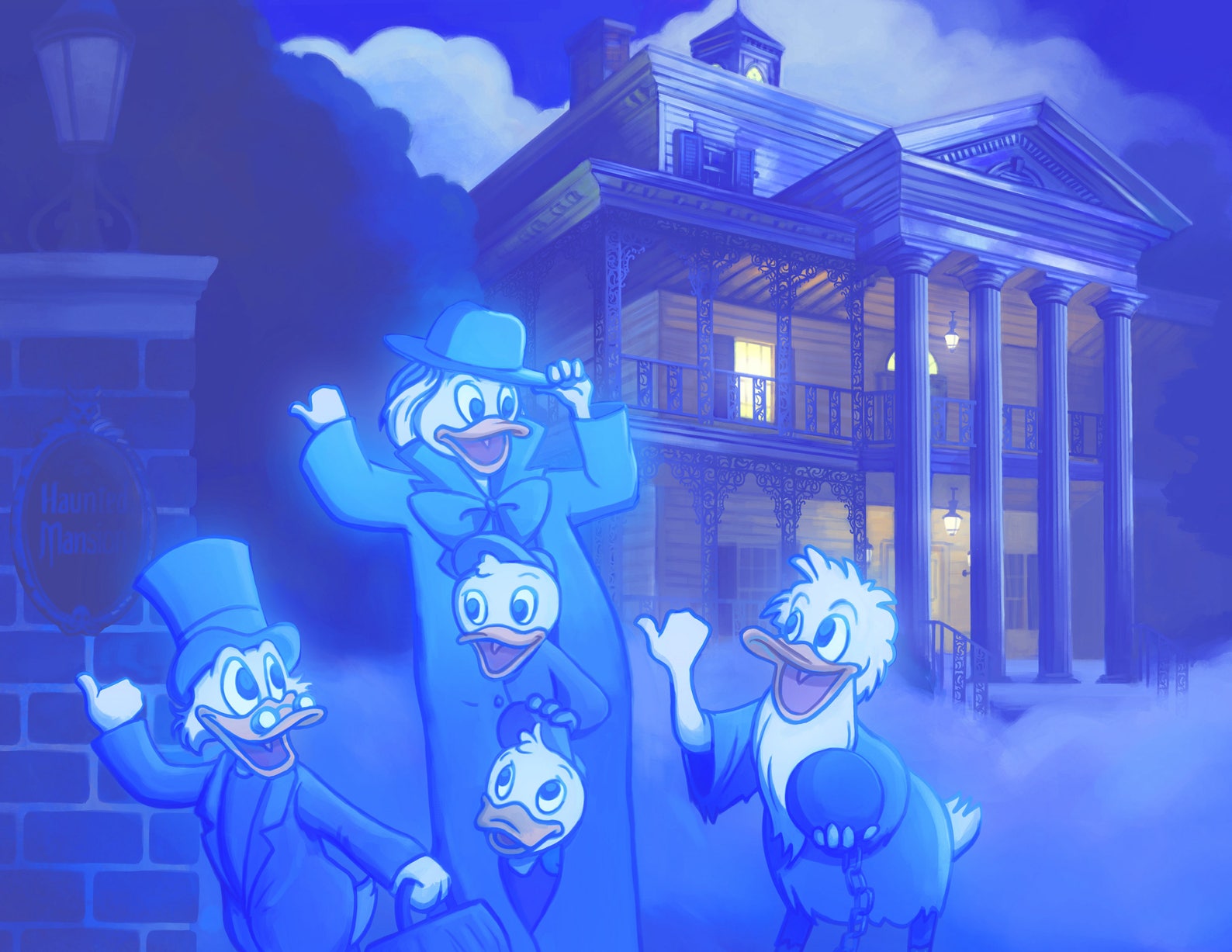 Disney DUCKTALES/HAUNTED MANSION limited edition art print | Etsy
