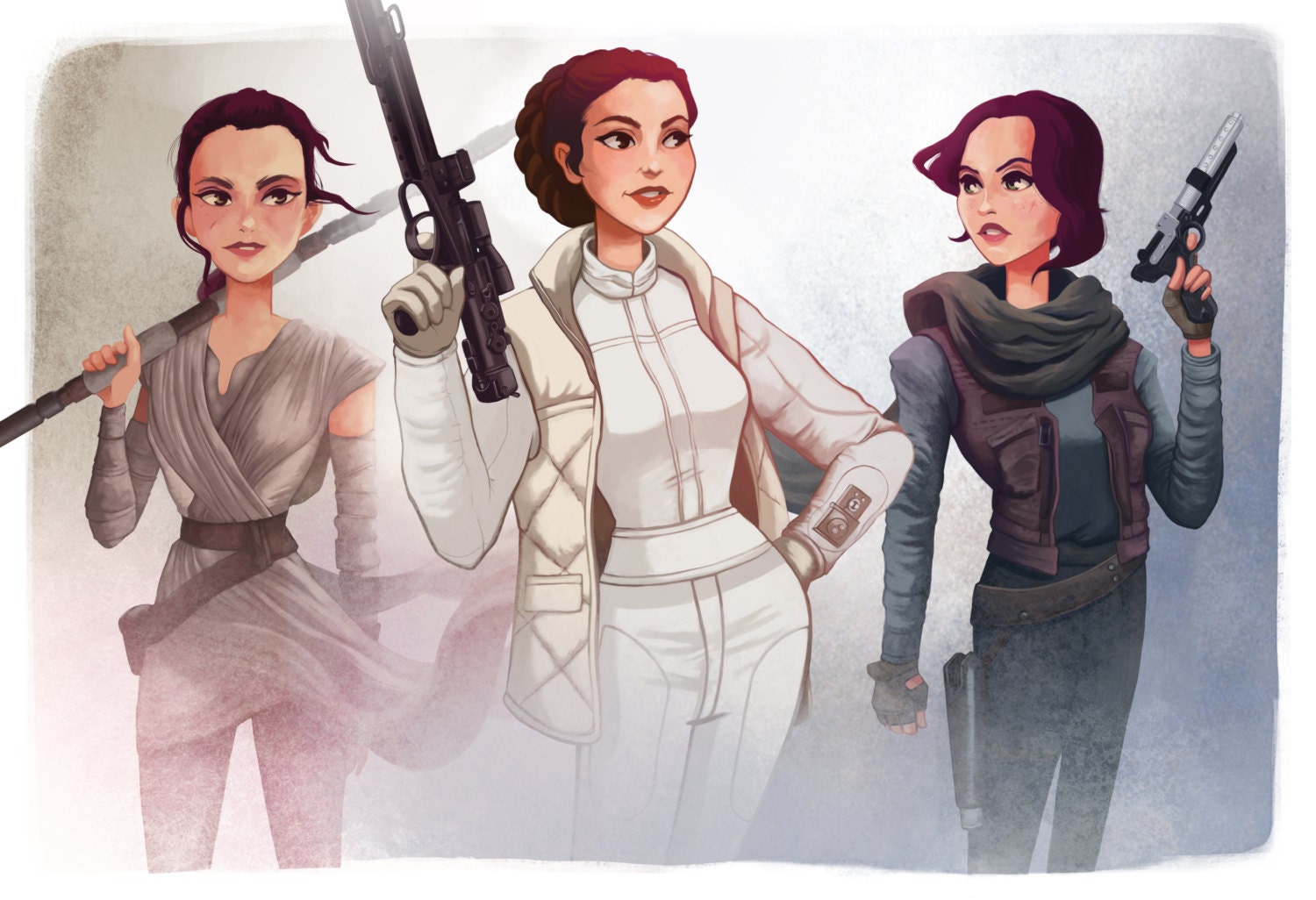 Women of STAR WARS Rey Princess Leia and Jyn Erso limited | Etsy