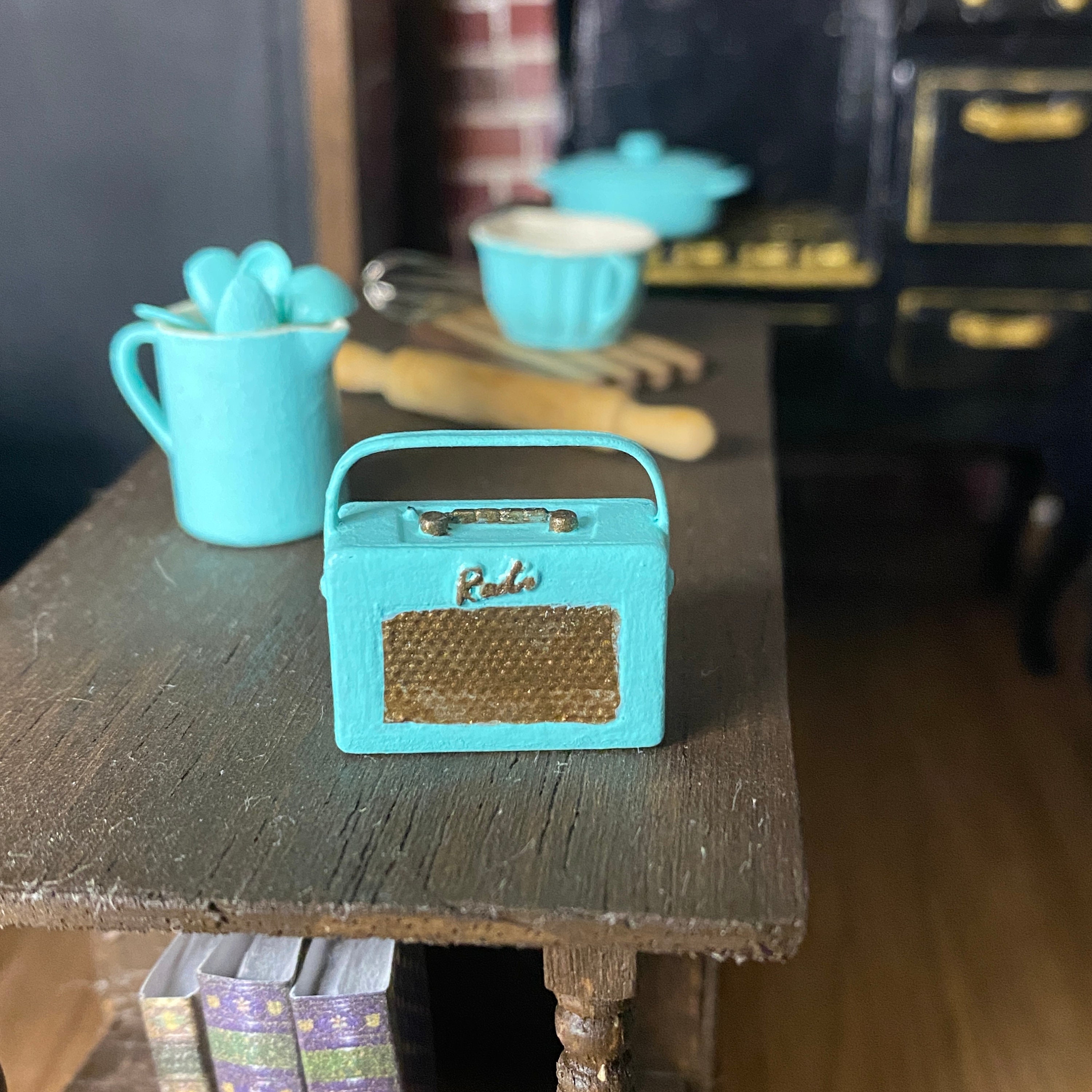 Dollhouse Miniature Mint Green Radio Stereo Retro Vintage - Etsy