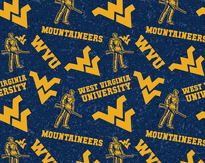 West Virginia Mountaineers 100% Cotton Fabric Design# 1178 - Officially ...