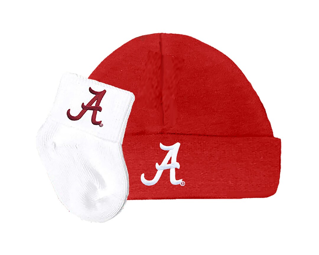 Alabama Crimson Tide Baby Crimson Cap and White Socks Set - Etsy
