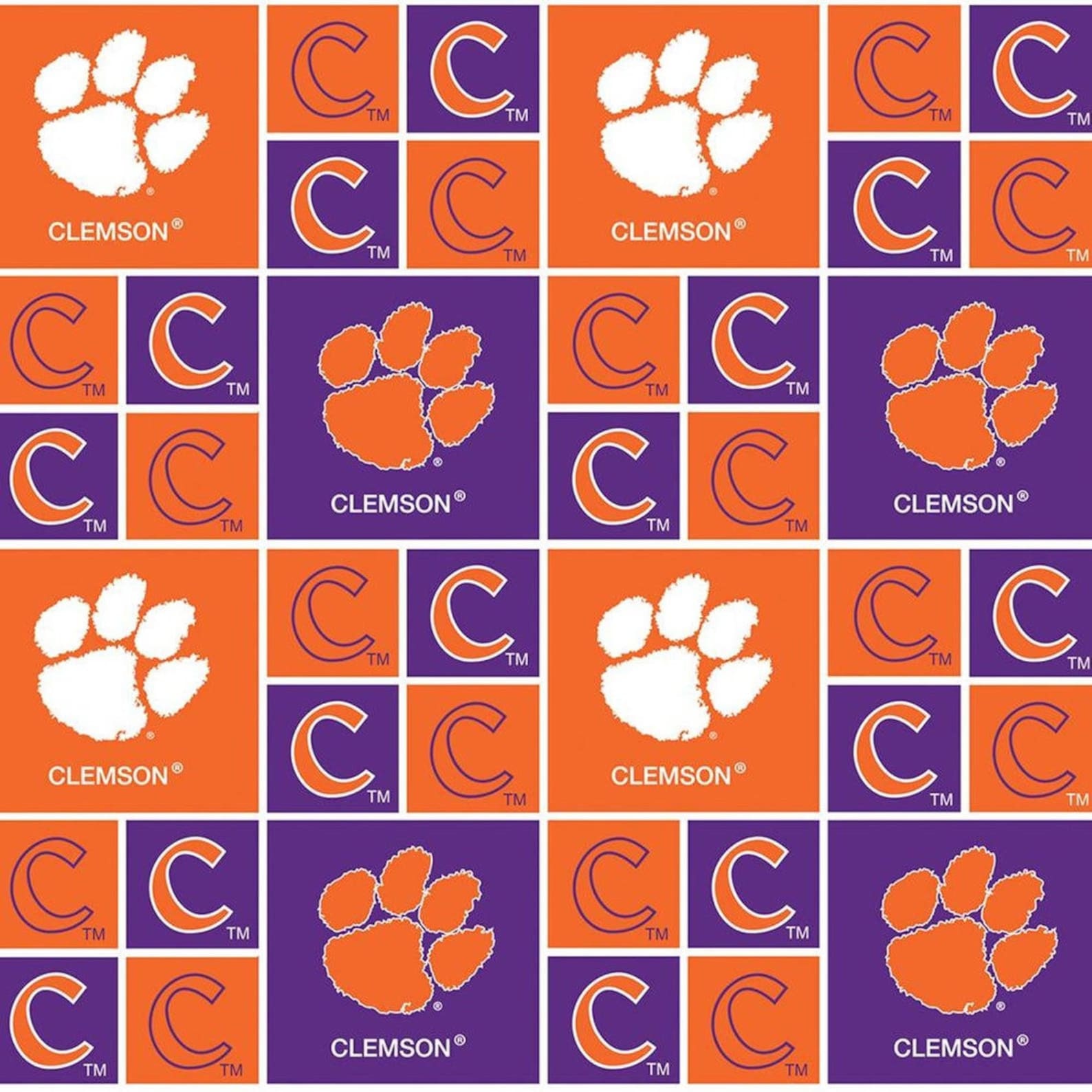 Fabric Clemson Tigers 100% Cotton Fabric - Collegiate Licensed Fabric ...