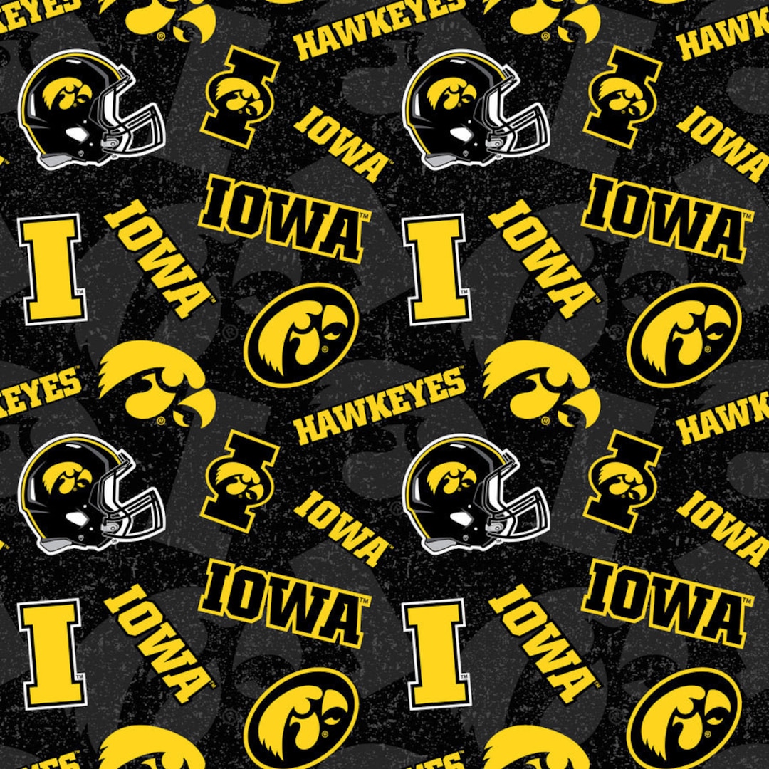Iowa Hawkeyes 100% Cotton Fabric - Officially Licensed Fabric by Sykel ...
