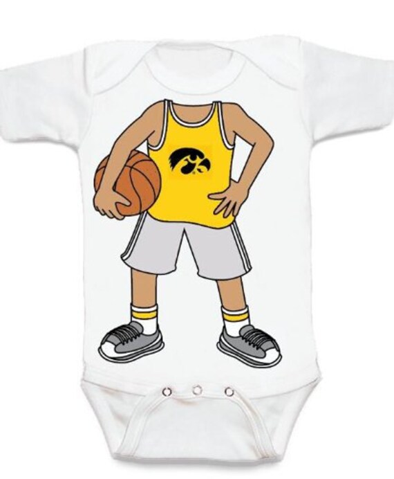 Iowa Hawkeye Heads Up Basketball Baby Bodysuit - Etsy