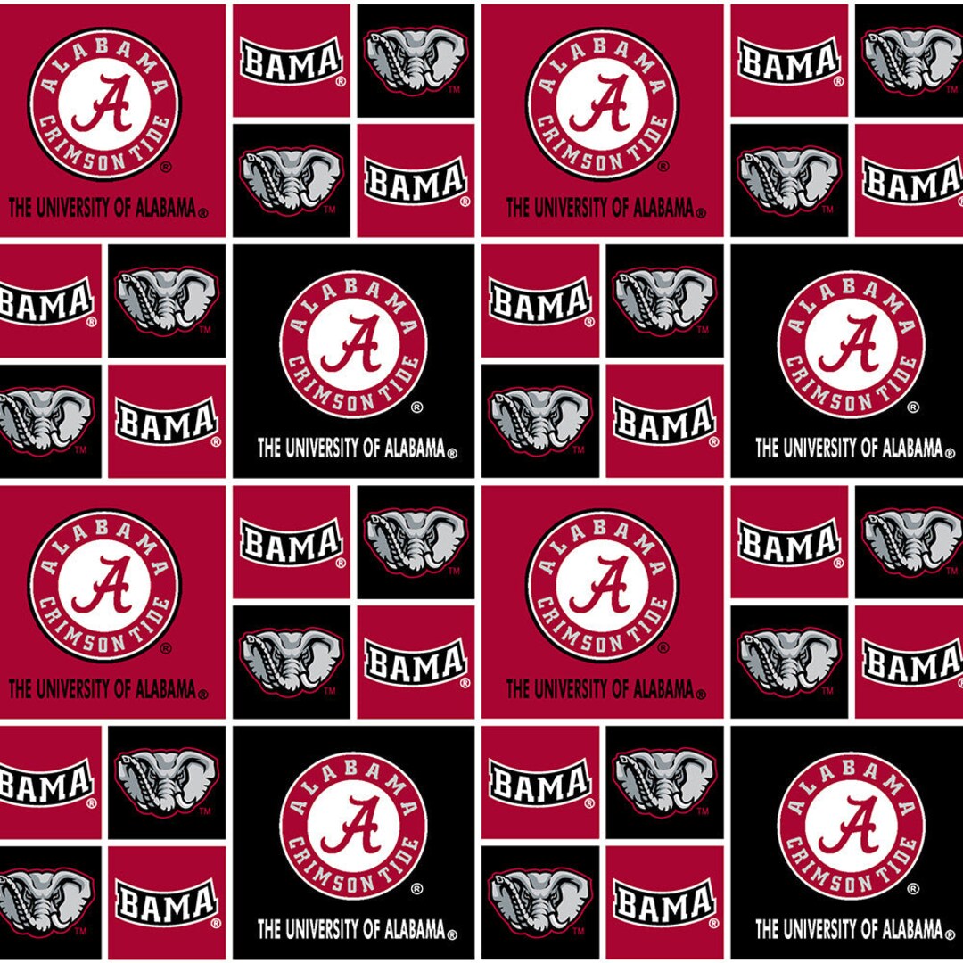 Alabama Crimson Tide 100% Cotton Fabric - Officially Licensed Fabric by ...