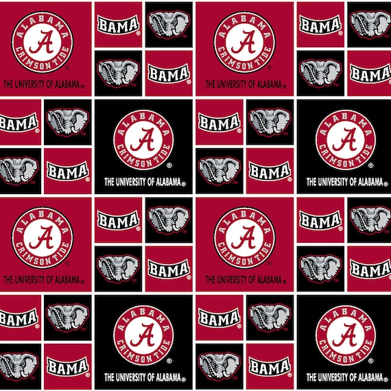 Alabama Crimson Tide 100% Cotton Fabric Officially Licensed | Etsy