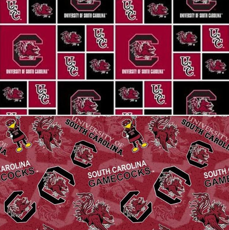 South Carolina Gamecocks 100% Cotton Fabric Officially - Etsy