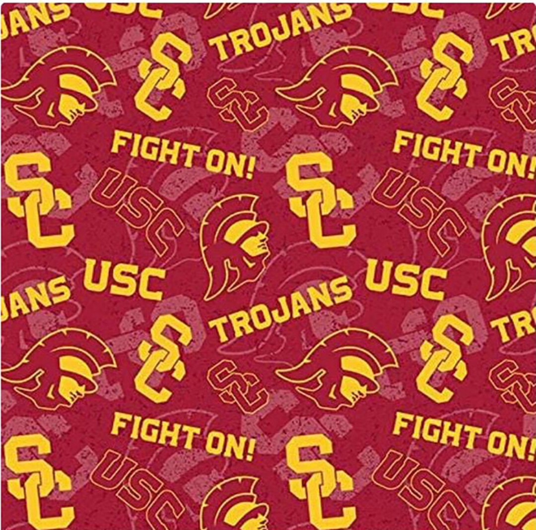 Fabric USC Trojans Southern Cal 100% Cotton Fabric - Officially ...
