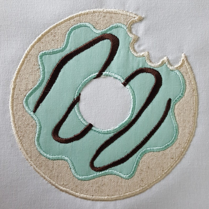 Donut Applique Embroidery Design - Doughnut With Bite - Three Sizes - Etsy