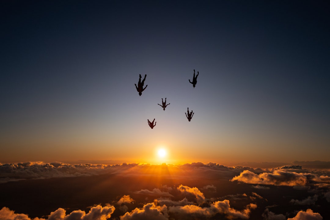 Inspirational Sunset Skydiving Photo. Digital File Self Print Wall Art ...
