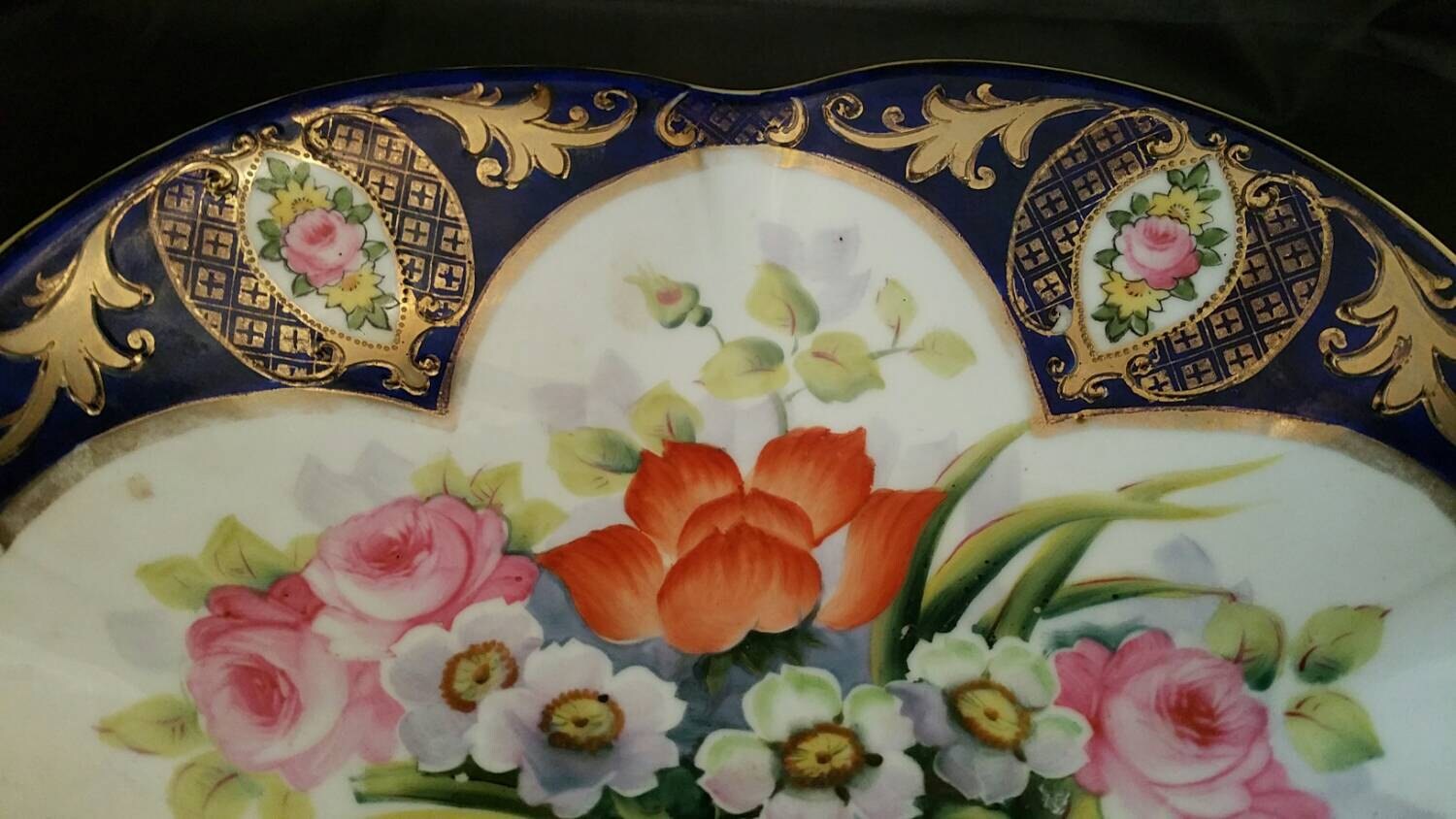 Stunning Noritake Morimura Handpainted Footed Serving Bowl Cobalt With ...