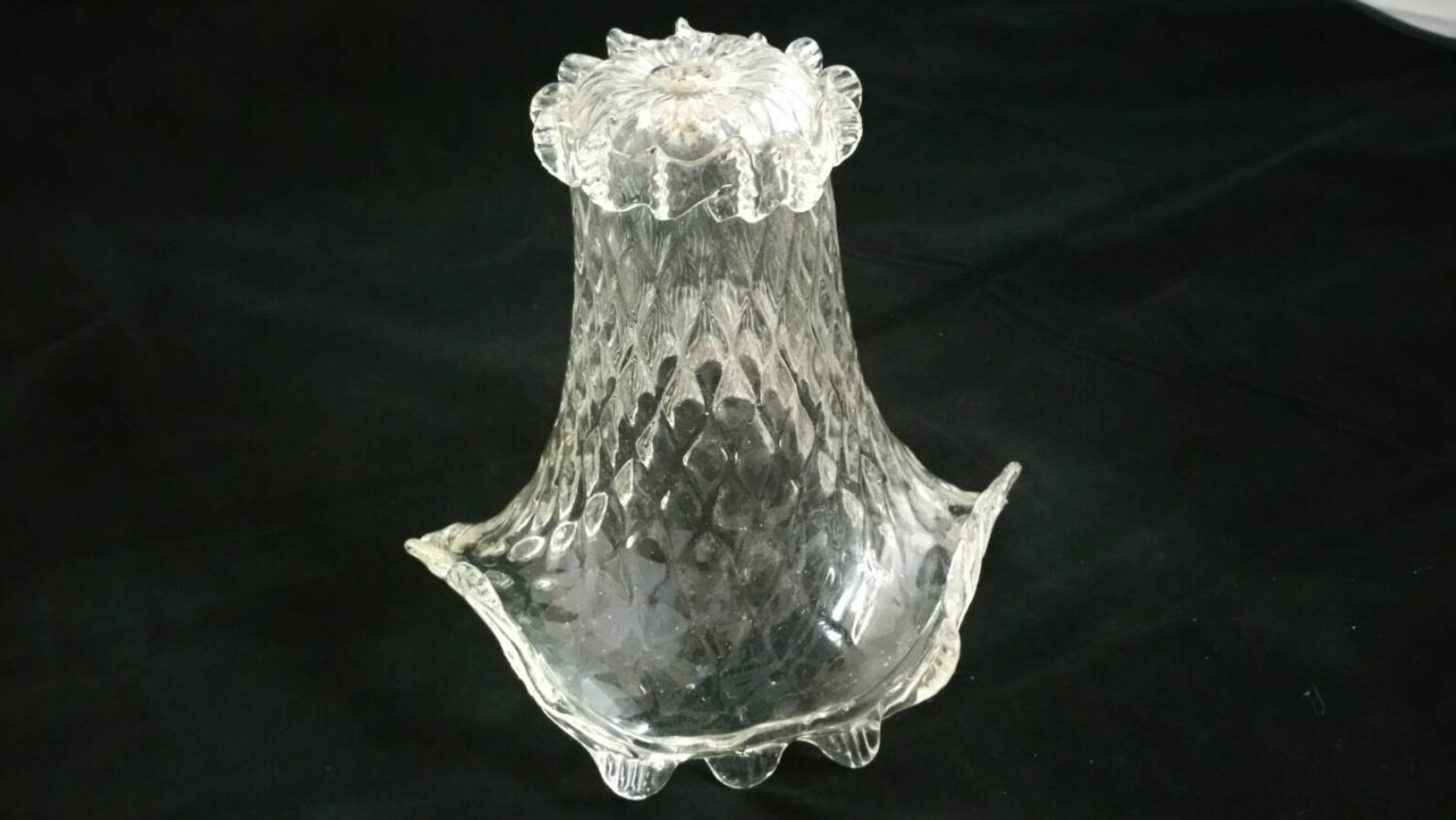 Antique Clear Glass Celling Lamp Shade With Fish Fins Rim - Etsy