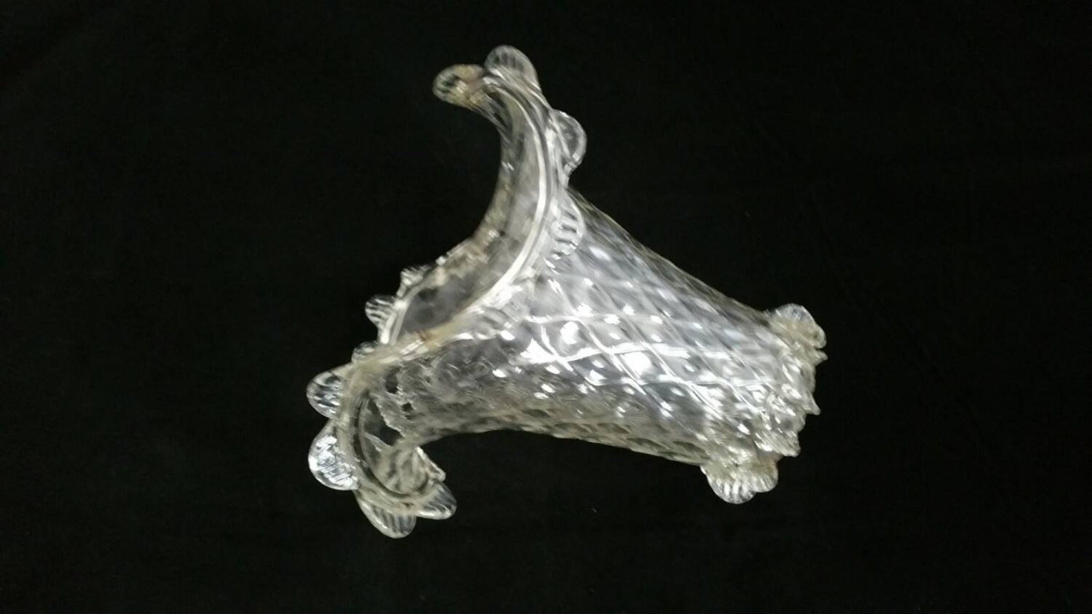 Antique Clear Glass Celling Lamp Shade With Fish Fins Rim - Etsy