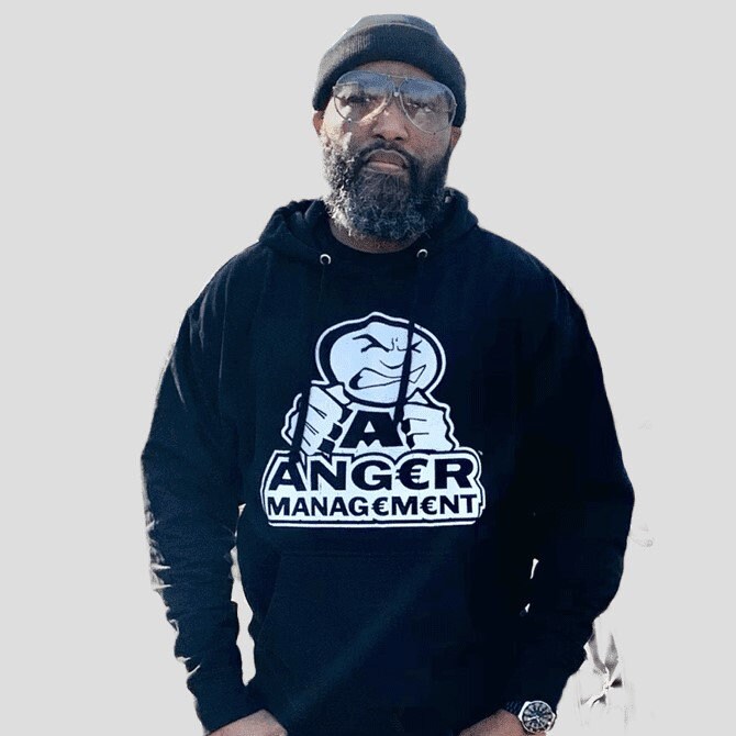 ANGER MANAGEMENT Lifestyle Iconic Logo Hooded Sweatshirt Black Unisex ...