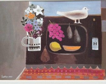 Vintage Mary Fedden Painting Print - Farndale Window - Mounted & Matted ...