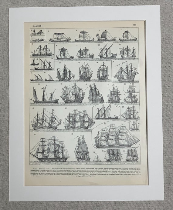 14 x 11 Original 1890's Antique Large Coloured French Lithograph Print ...