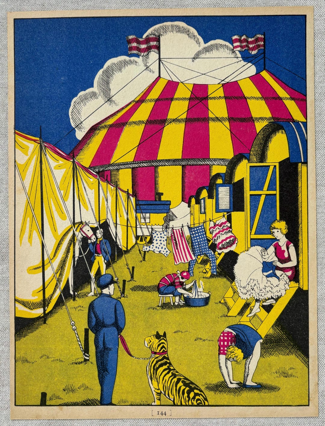 1934 Original Vintage Eileen Mayo Circus Illustration - Big Top ...