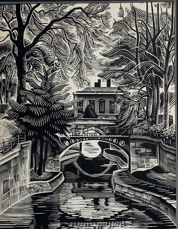 1951 Original Vintage Wood Engraving Print Winifred | Etsy