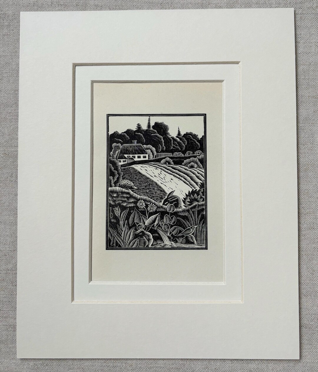 1925 Original Vintage Alan Bold Woodcut Illustration Print - Rabbit ...