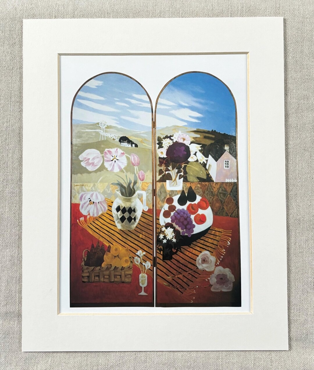 Vintage Mary Fedden Painting Print - the Seasons Screen - Mounted ...