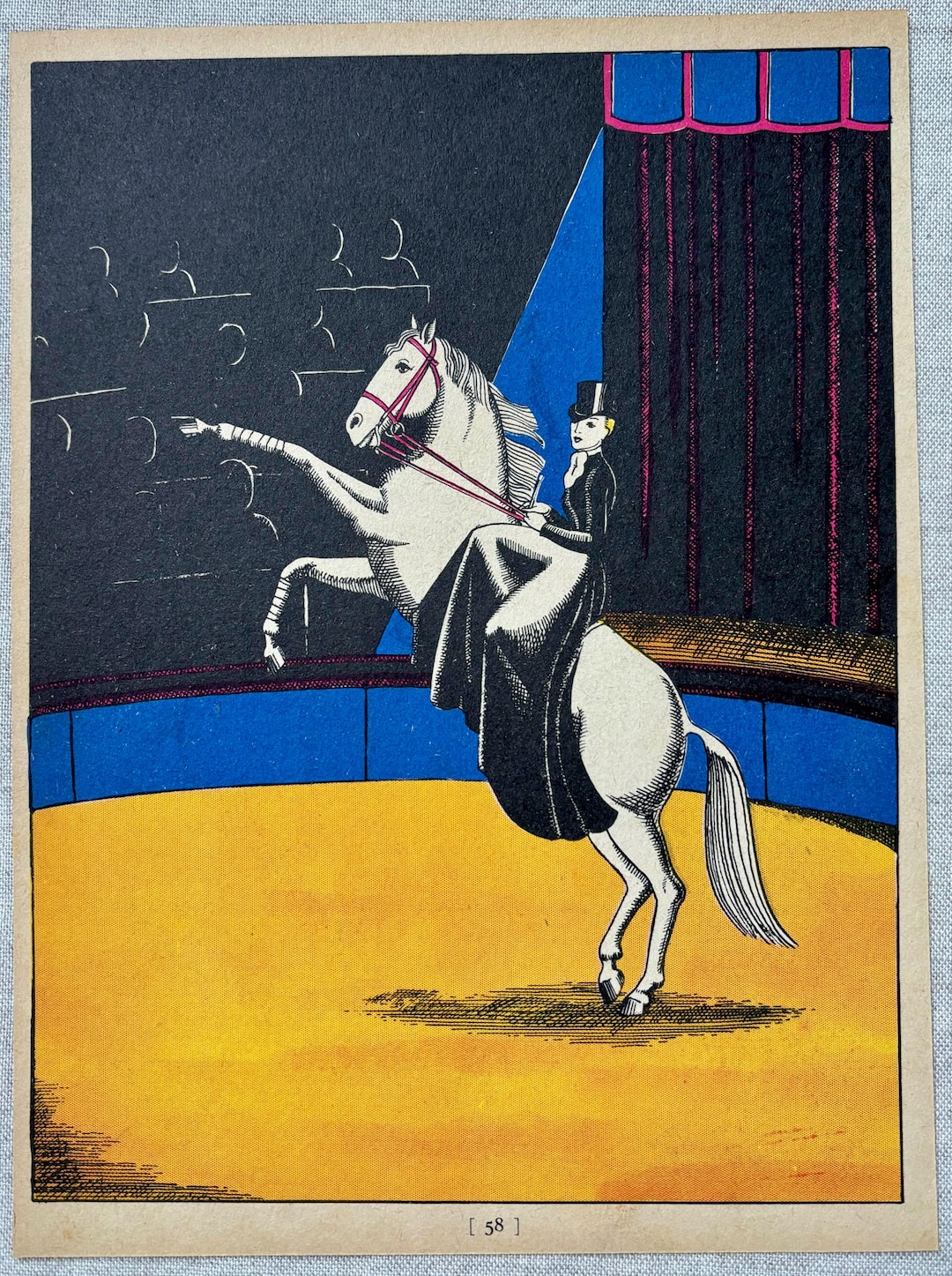 1934 Original Vintage Eileen Mayo Circus Illustration - Ring Master ...