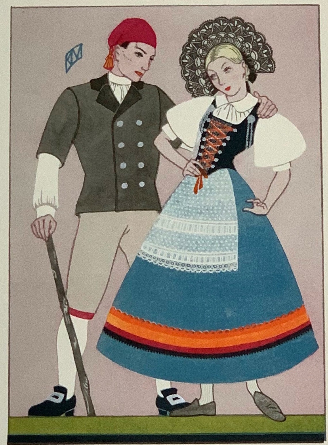 Original 1931 Vintage Coloured Lithograph Print Traditional - Etsy UK