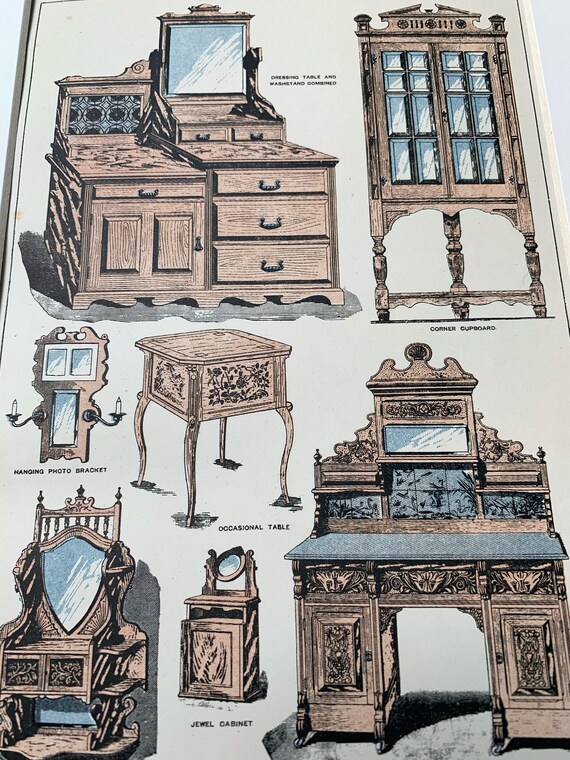 Original 1890 Antique Lithograph Print Furniture Mounted | Etsy