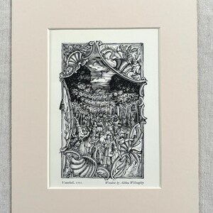 1930 Original Althea Willoughby Woodcut - Vauxhall 1710 - Mounted ...