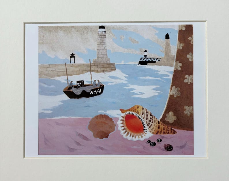 Vintage Mary Fedden Painting Print - Whitby Shells, 1991 - Mounted ...