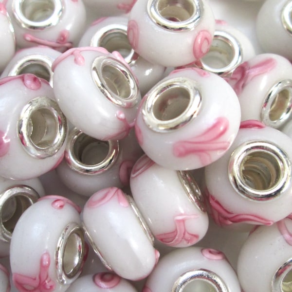 Pink Ribbon Beads - Etsy