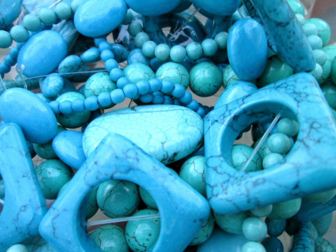 Faux Turquoise Bead & Pendant Assortment - Etsy
