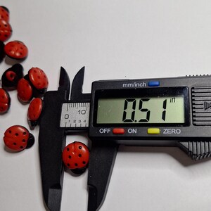 30 Red Ladybug Shaped Buttons 1/2 Inch, Shank Buttons Perfect for ...