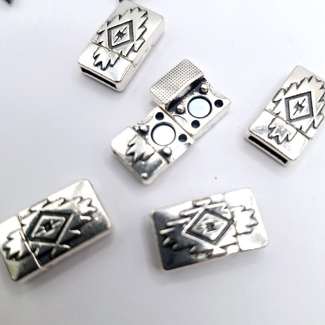 Lot of 2 Southwestern Magnetic 10mm Flat Clasps for Jewelry Making ...